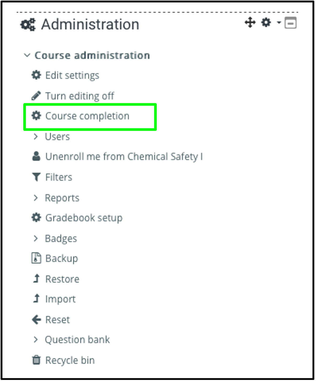 Course Activity Completion Settings on LMS