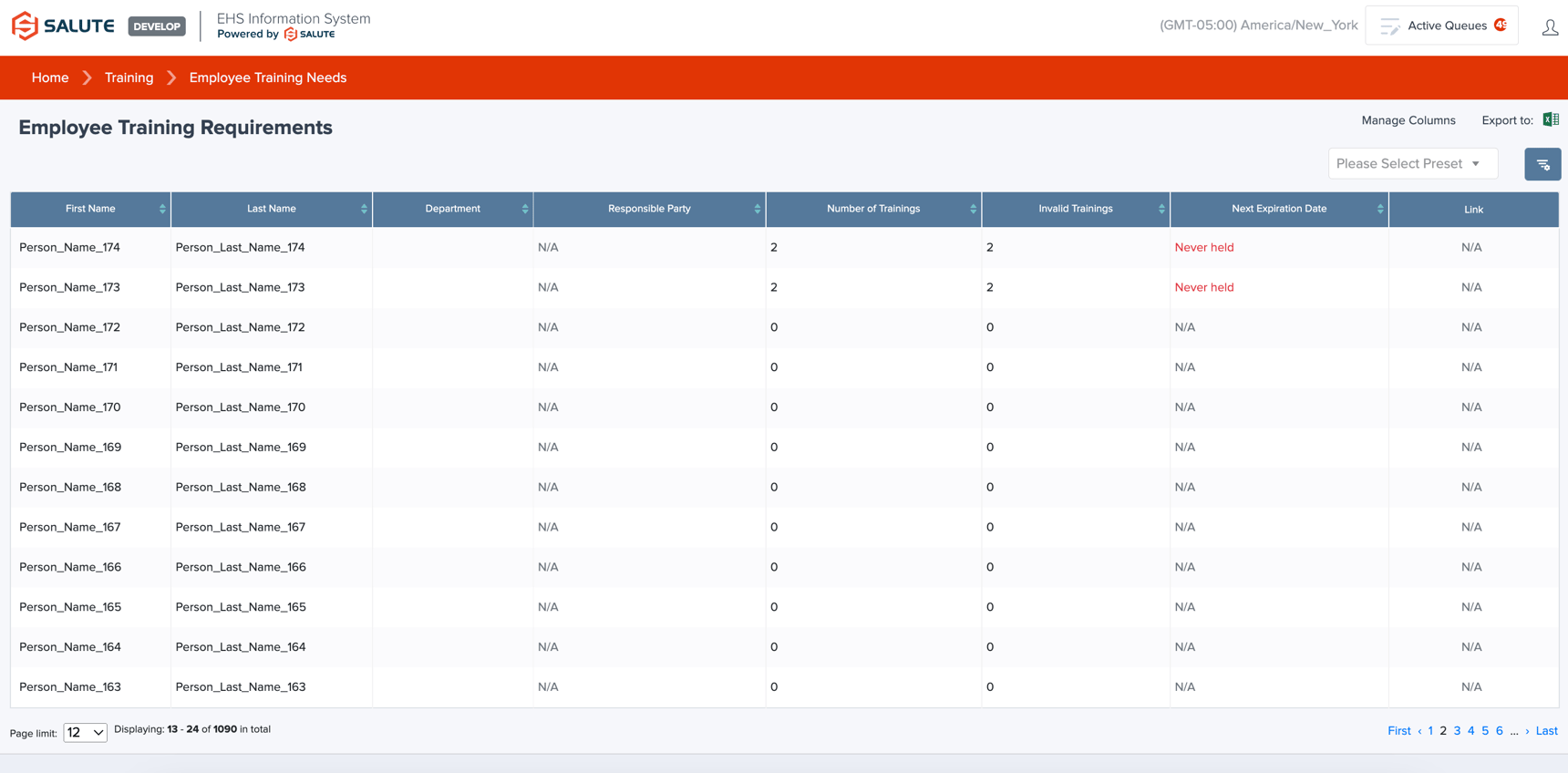 Employee Training Requirements