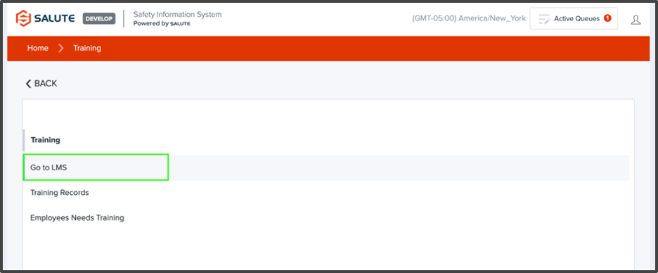 Accessing the LMS from Salute